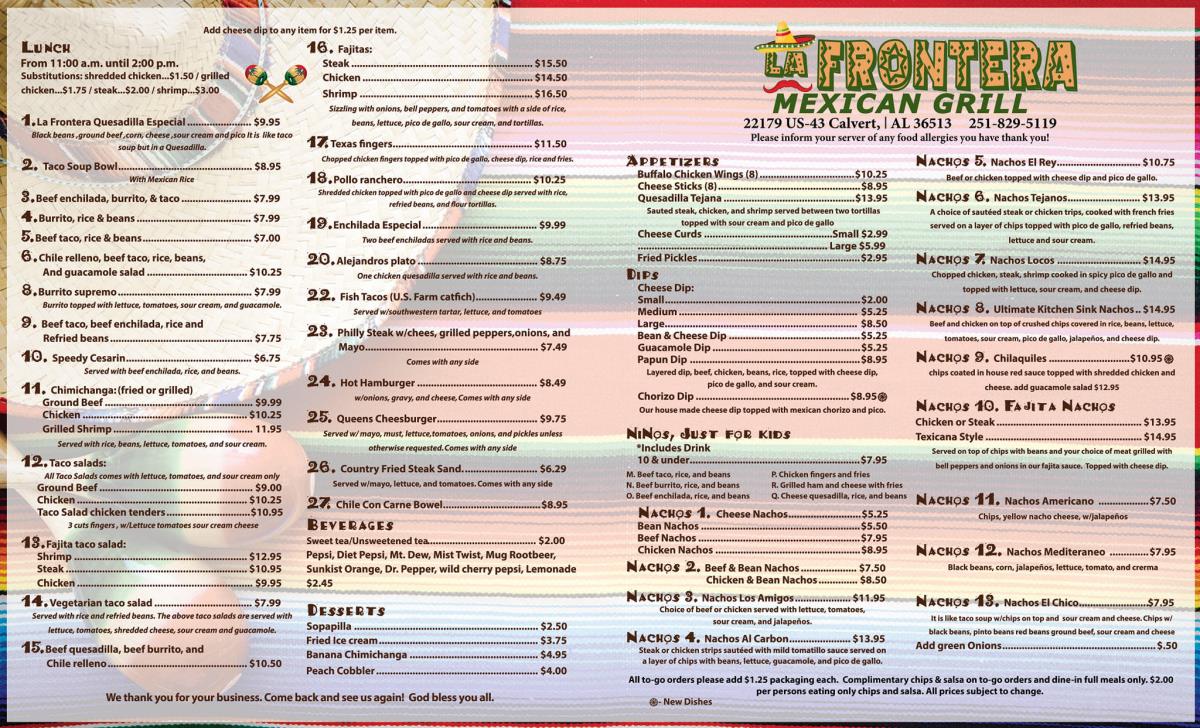 La Frontera Mexican Restaurant, Calvert, AL