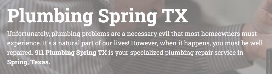 911 Plumbing Spring TX